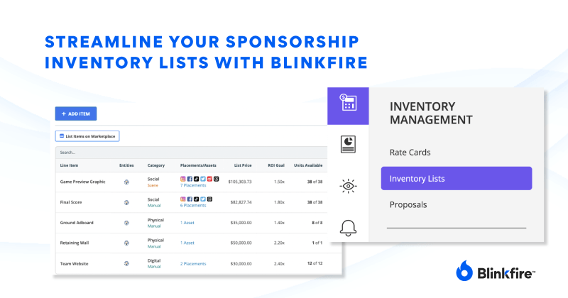 Streamline Your Sponsorship Inventory Lists with Blinkfire | Blinkfire Blog